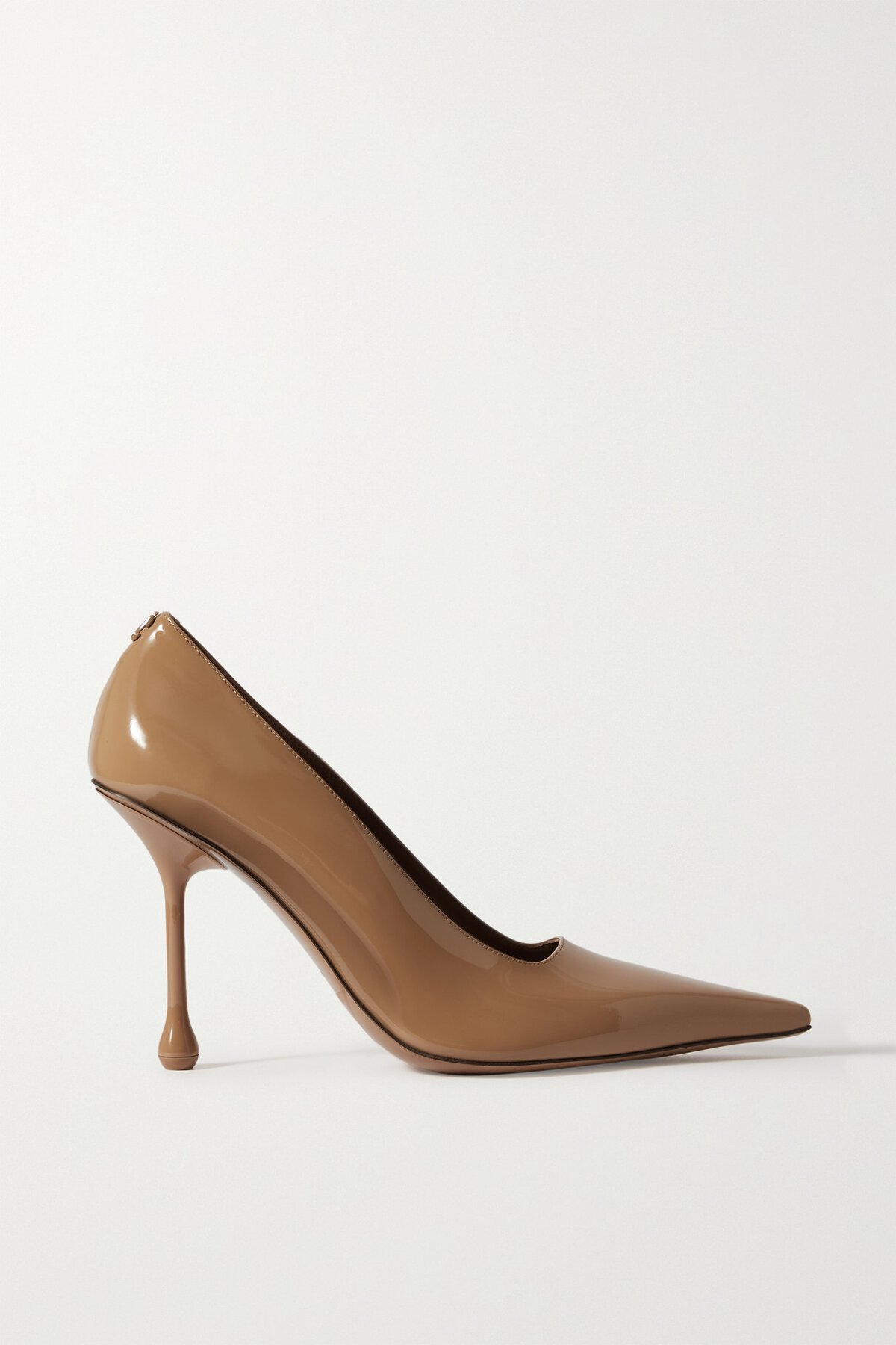 JIMMY CHOO Ixia 95 Patent-leather Pumps - Neutrals | Editorialist