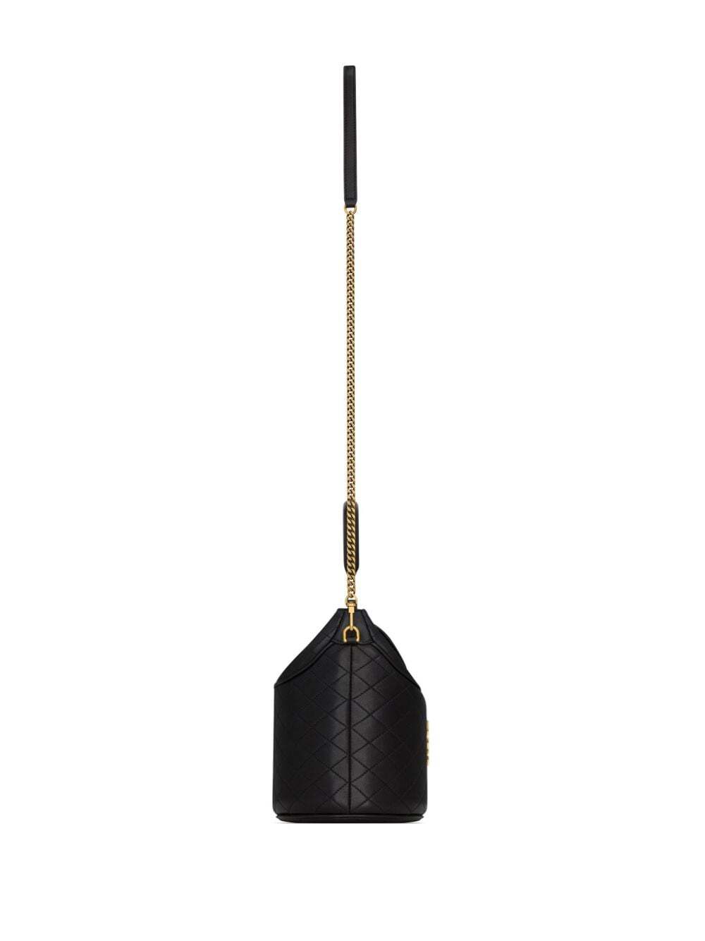 Saint Laurent Mini Gaby Lambskin Bucket Bag - Black | Editorialist