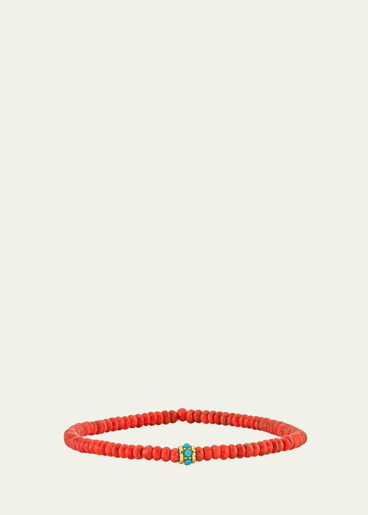 SYDNEY EVAN Scallop Edge Pave Rondelle Bracelet - Red | Editorialist