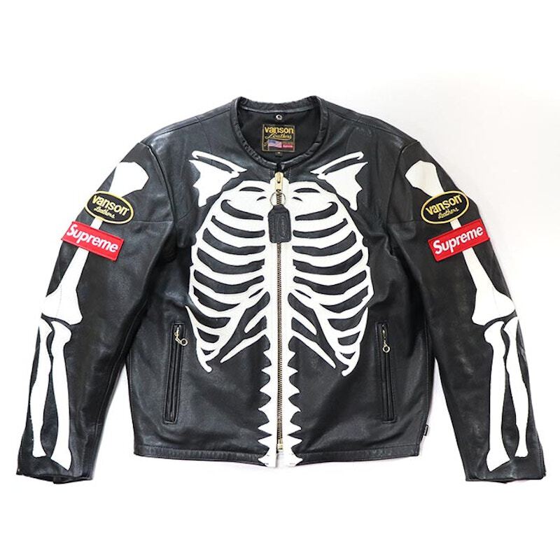 Supreme Vanson Leather Bones Jacket - Black | Editorialist