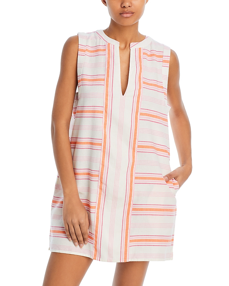 Echo Callista Stripe Shift Mini Dress Swim Cover-Up - Hibiscus ...