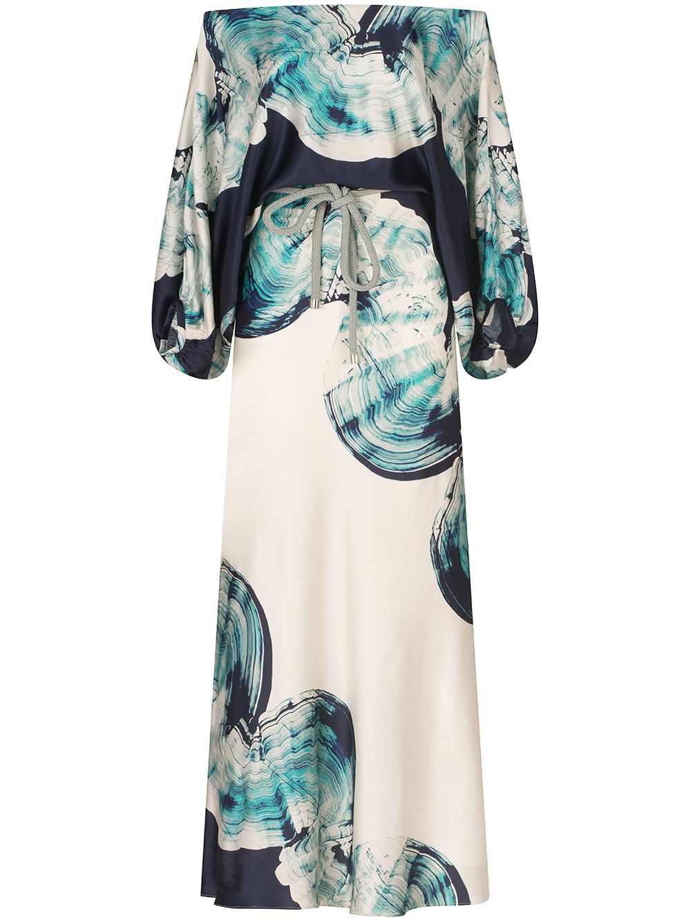 Silvia Tcherassi Rossi Wave-print Silk Dress - Blue | Editorialist