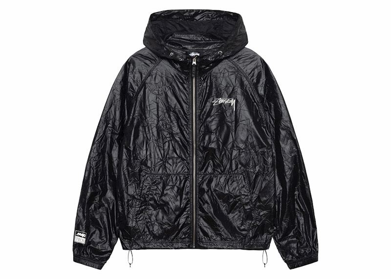 StüSsy Wrinkled Nylon Beach Shell Jacket - Black | Editorialist