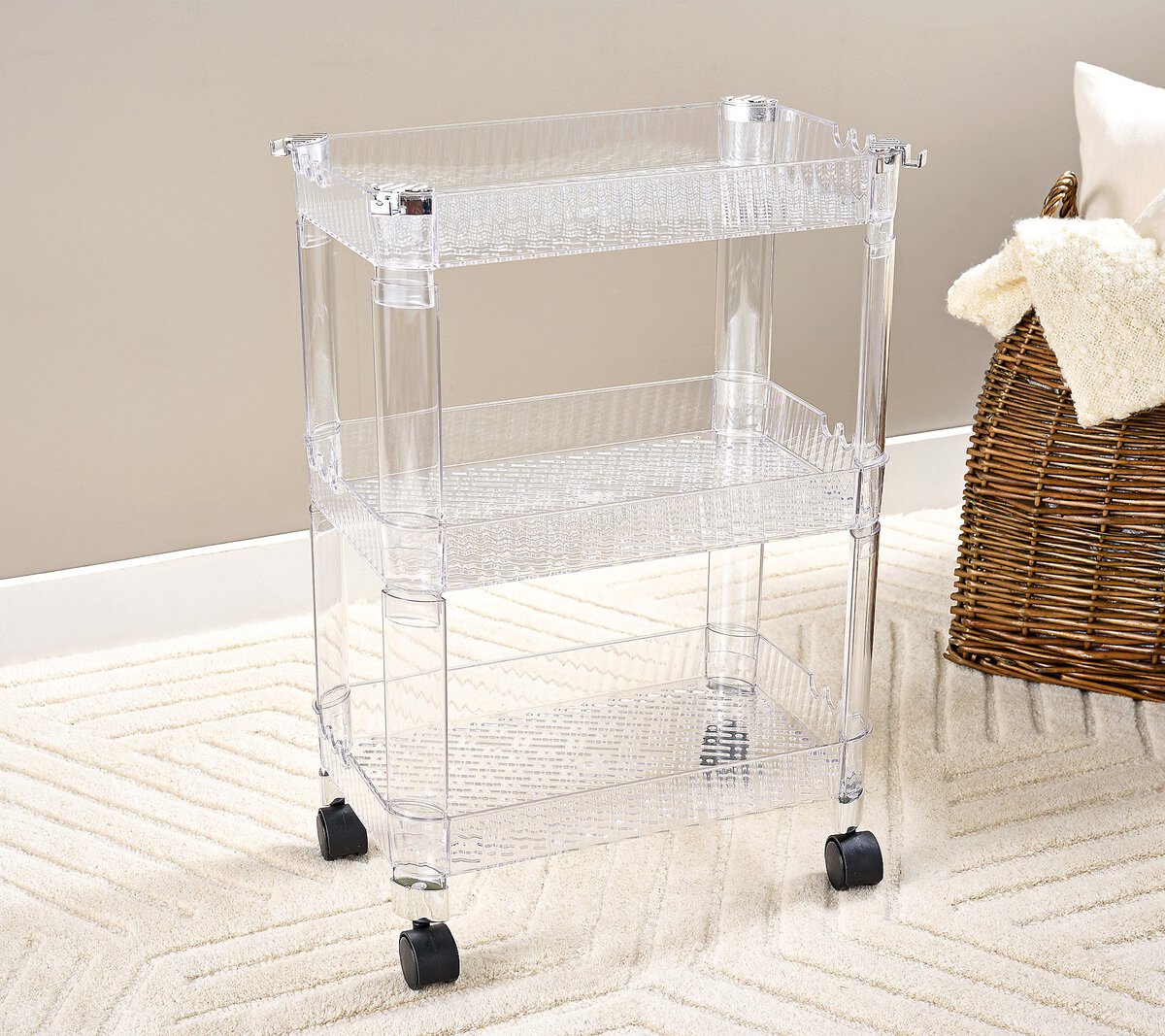 Cella C E Ll A 3-Tier Clear Utility Rolling Cart - One-Color | Editorialist