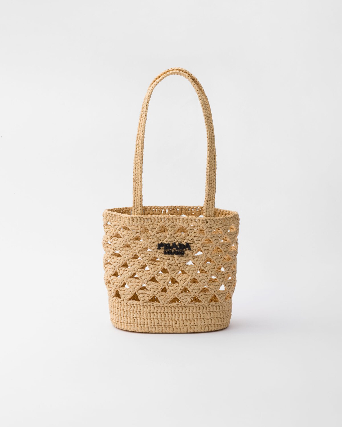 Prada Woven Fabric Crochet Tote Bag - Natural | Editorialist