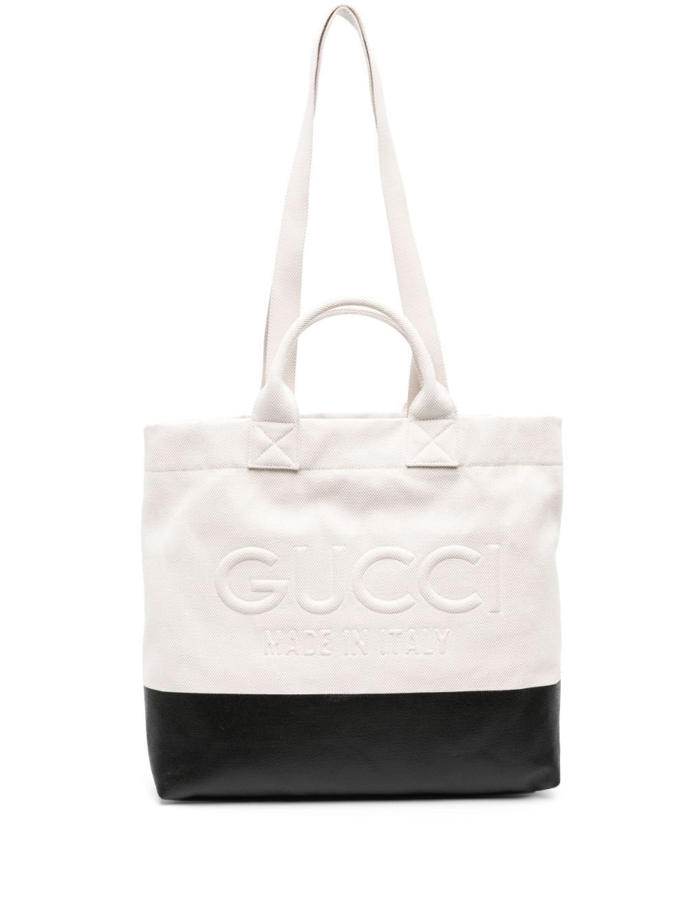 Gucci Logo-embossed Canvas Tote Bag - Neutrals | Editorialist