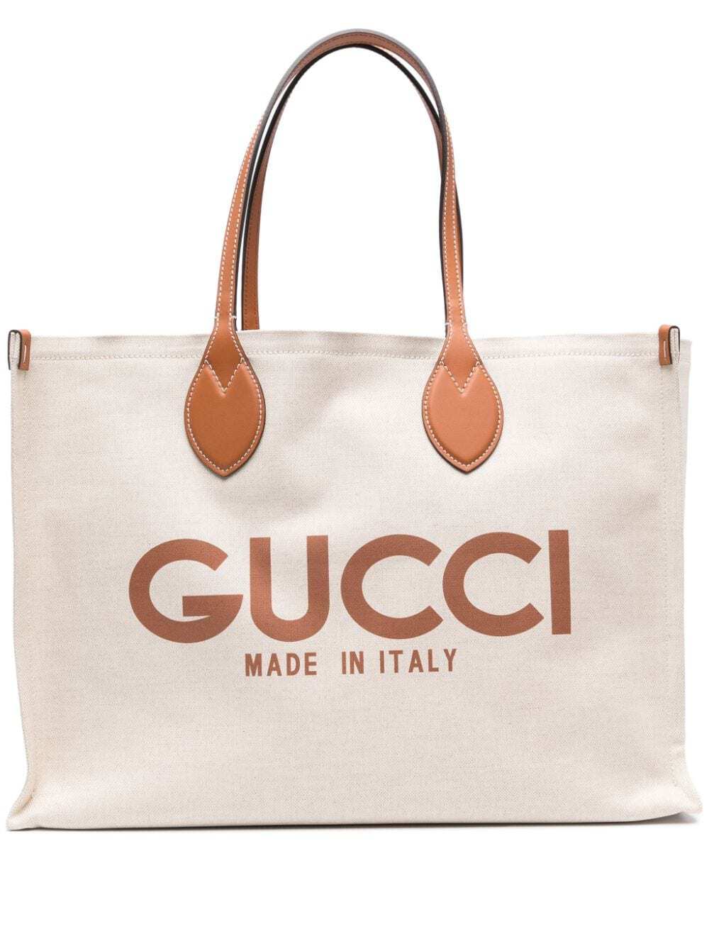 Gucci Logo-print Tote Bag - Neutrals | Editorialist