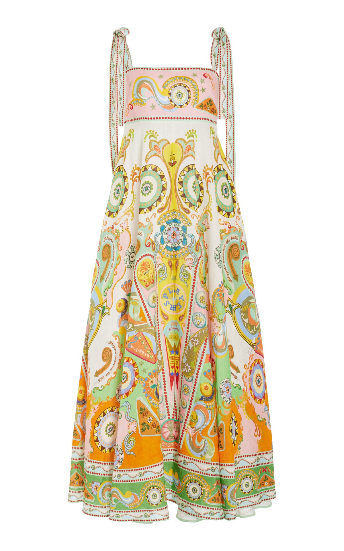 ALEMAIS Pinball Printed Linen Maxi Dress Au 4 - Multi | Editorialist