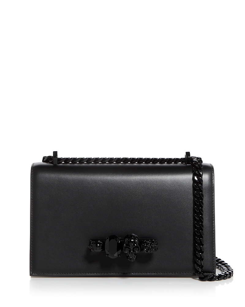 Alexander Mcqueen Women Black Leather Seal Shoulder Bag
