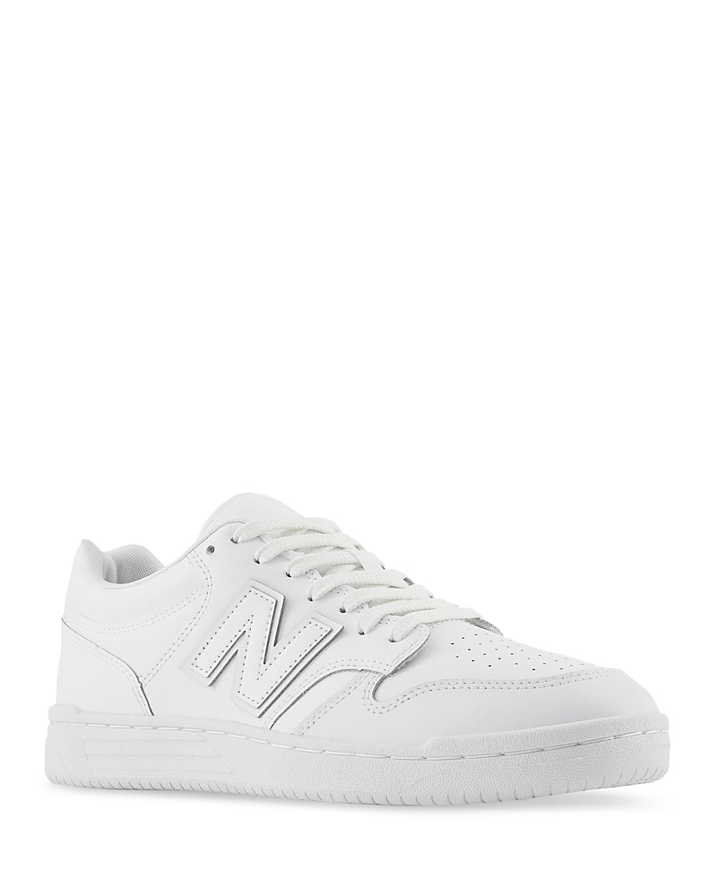 New Balance 480 Lace Up Sneakers - White | Editorialist