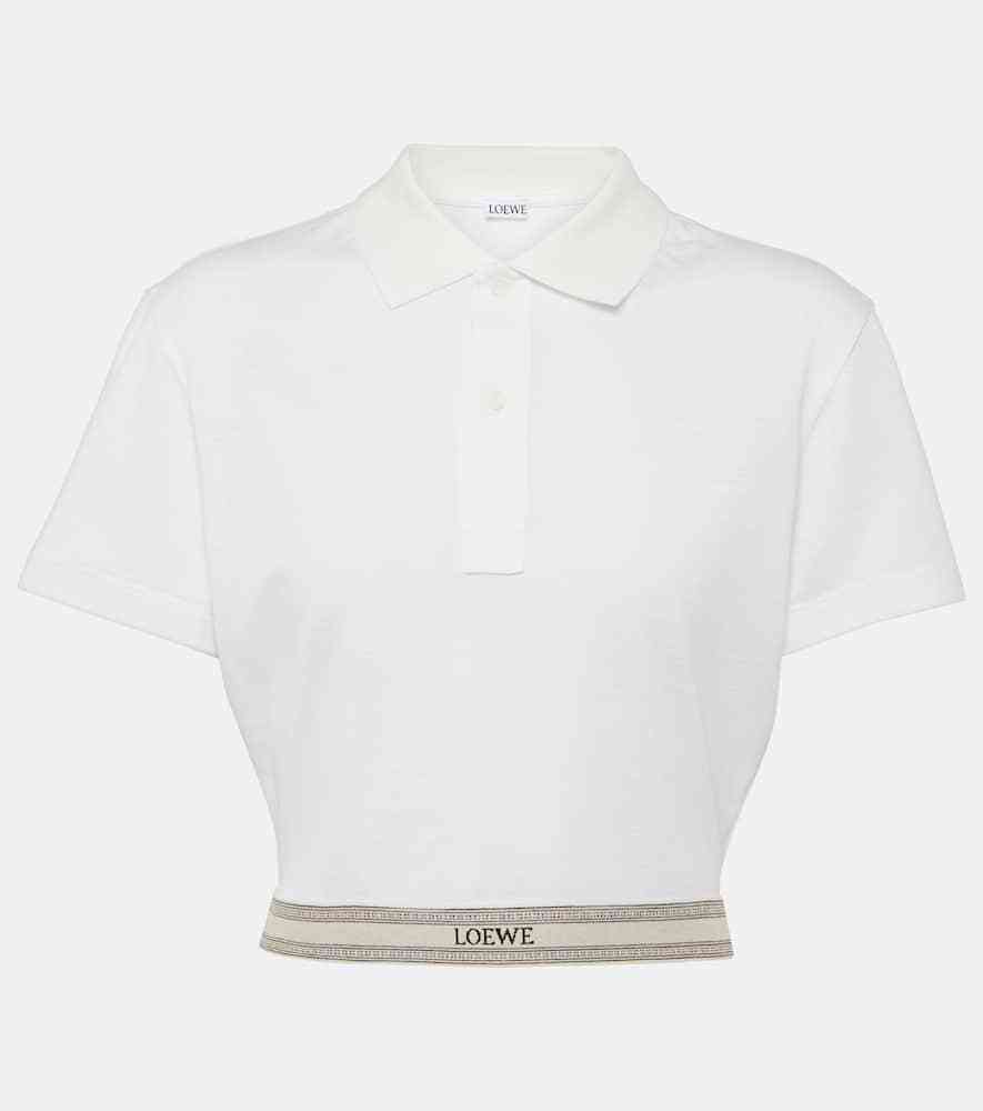Loewe Cropped Cotton Polo Shirt - White | Editorialist