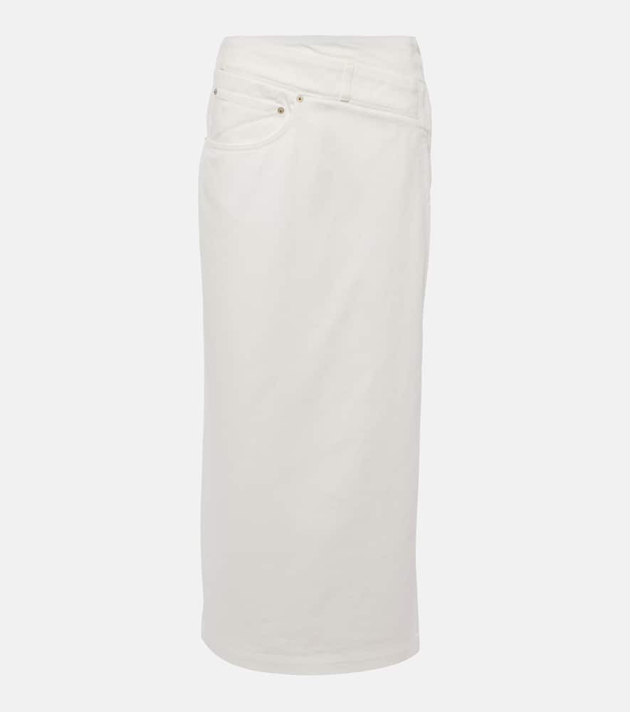 Loewe Deconstructed Denim Midi Skirt - White | Editorialist