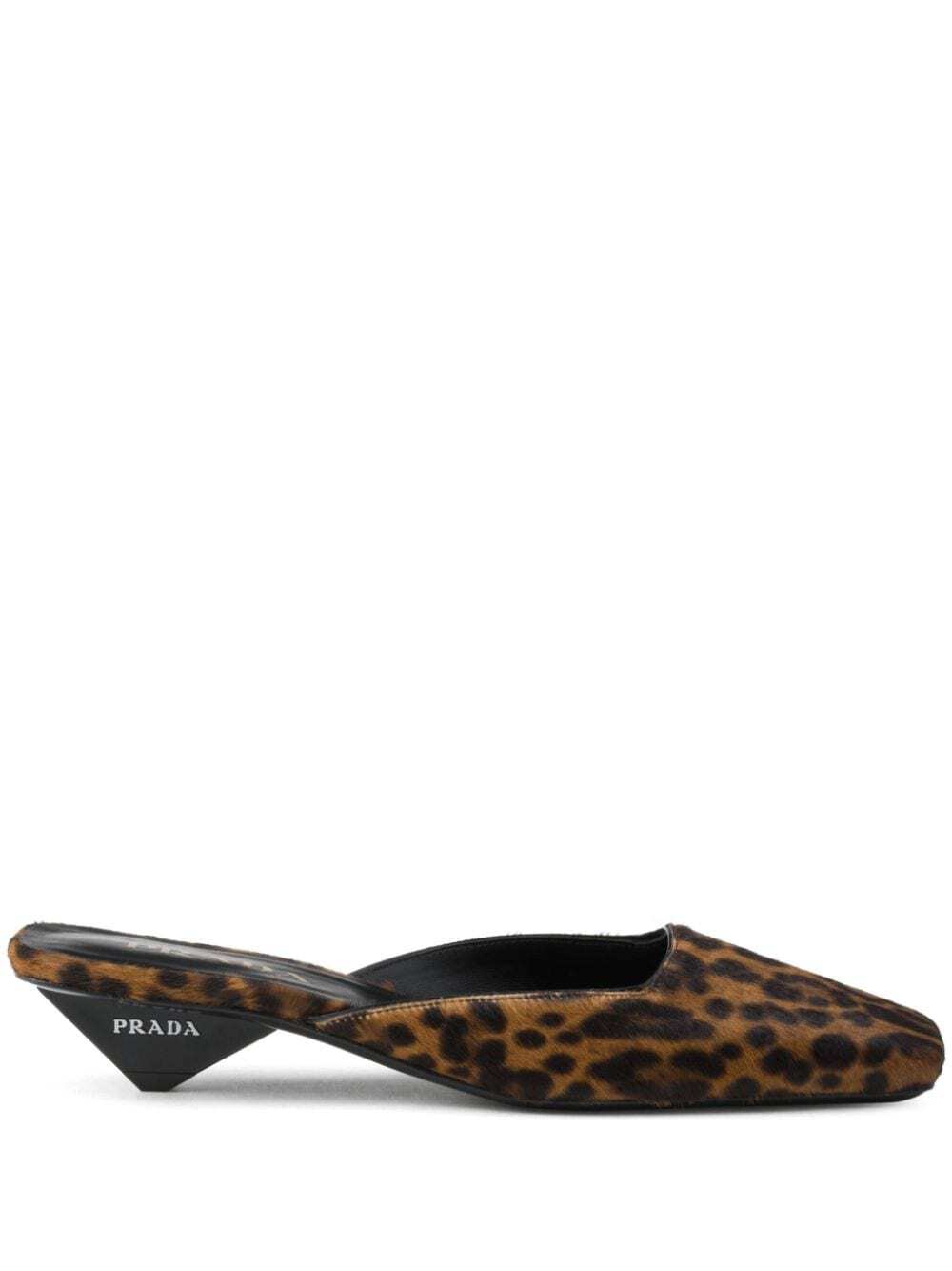 Prada 35mm Leopard-print Mules - Brown | Editorialist