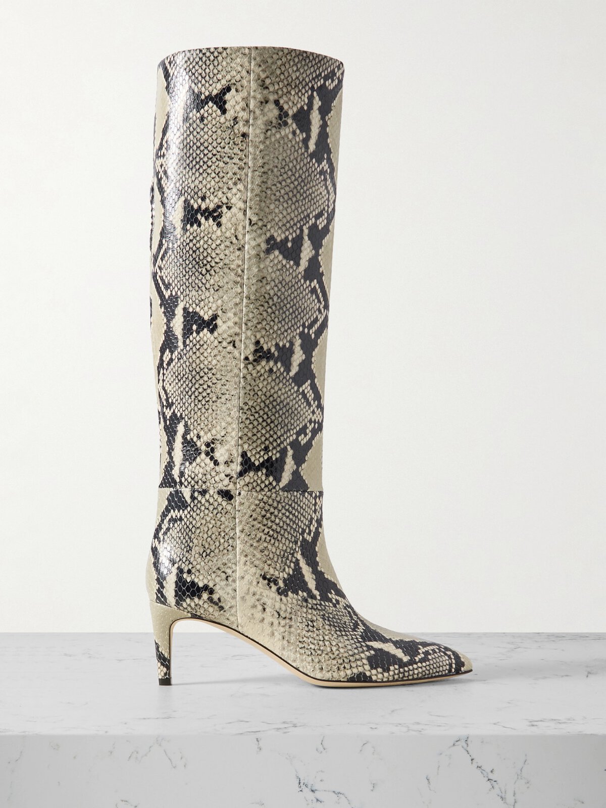 Paris Texas Stiletto Snake-effect Leather Knee Boots - Animal Print ...