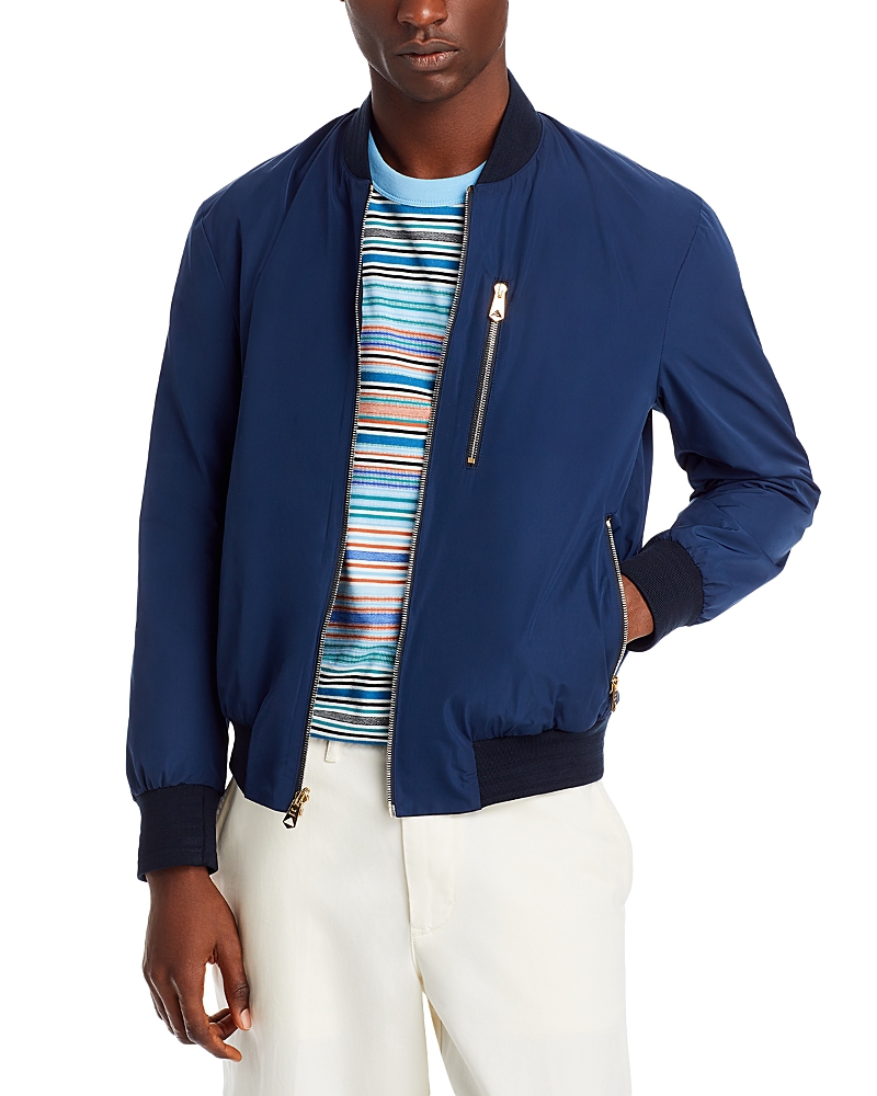 Paul Smith Ps Reversible Wool Blend Bomber Jacket In Blue - 25% Off ...