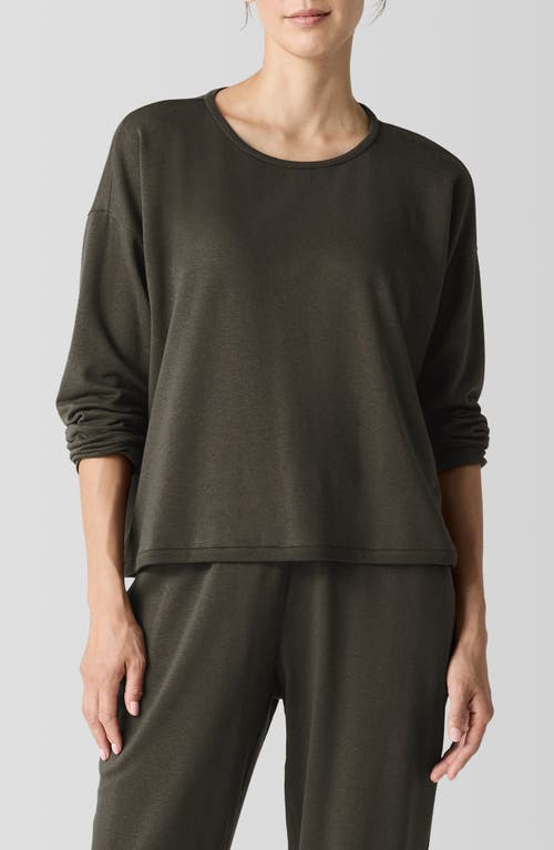 Eileen Fisher Crewneck Long-Sleeve Top In Wren - 30% Off | Editorialist