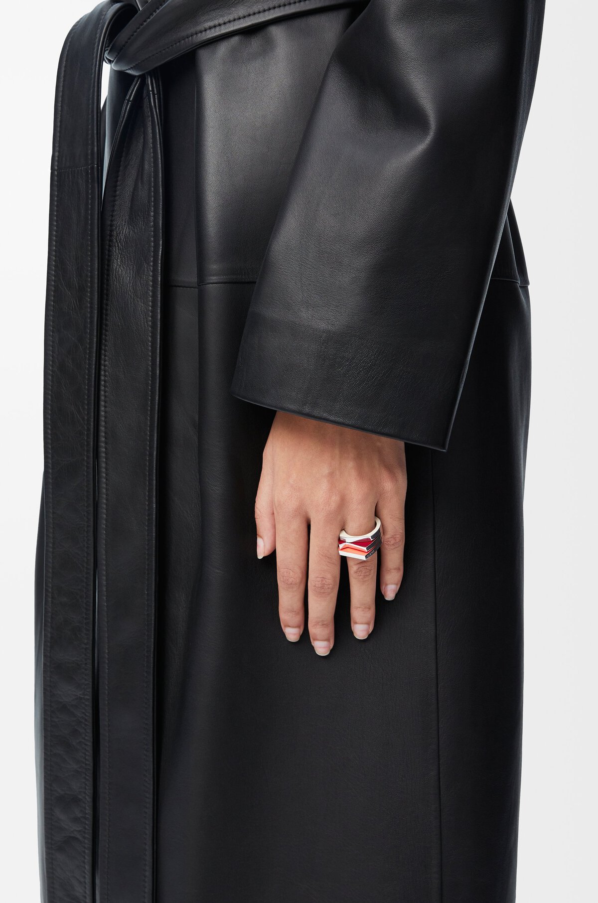 Loewe Stacked Pivot Ring - Silver/Burgundy/Ivory | Editorialist