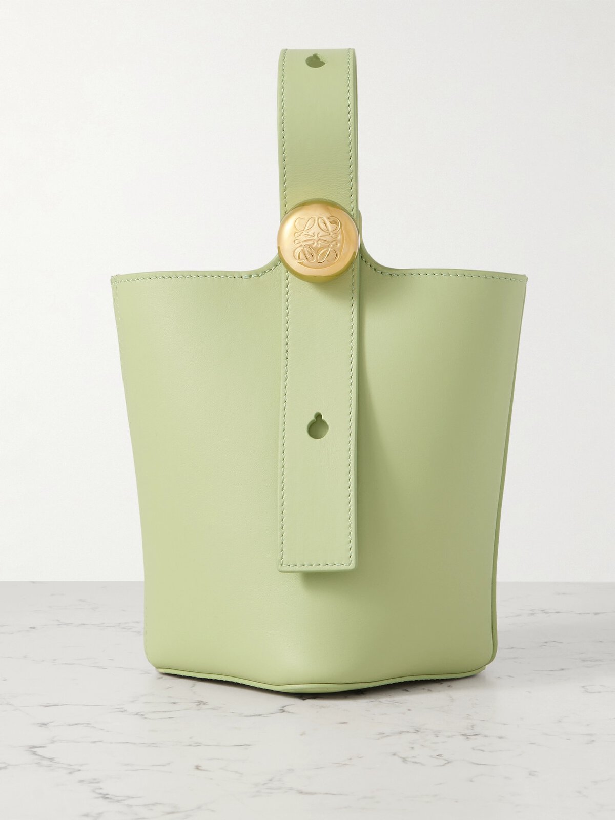 Loewe Pebble Mini Bucket Tote - Green | Editorialist