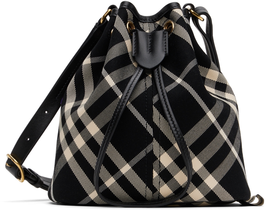 Burberry Check Jacquard Bucket Bag - Beige | Editorialist