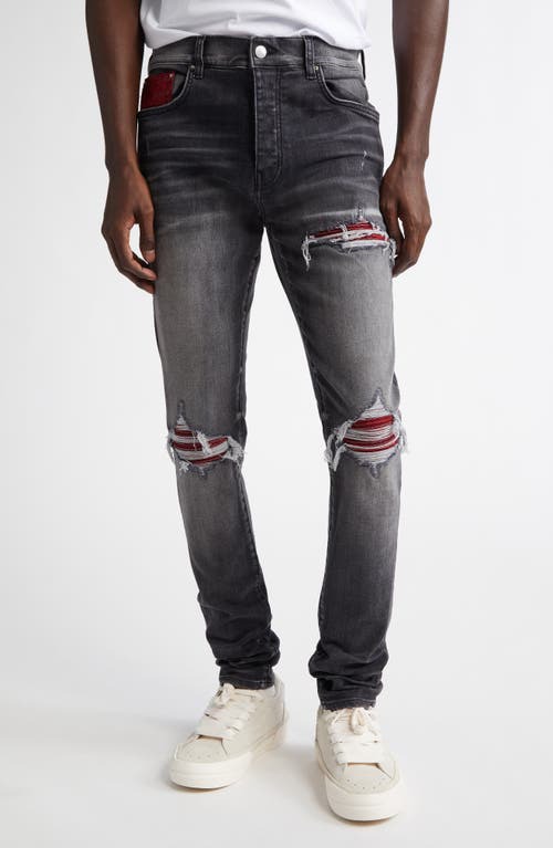 Amiri Mx1 Rip & Repair Skinny Jeans - Rain Grey | Editorialist