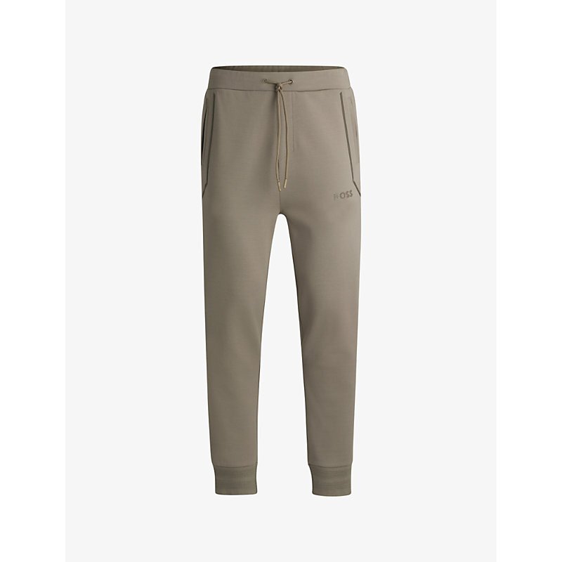 Hugo Boss Mirror-Effect Logo Cotton-Blend Jogging Bottoms - Light ...