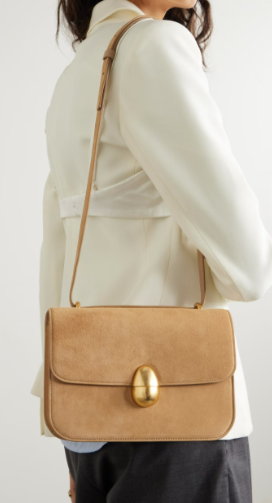 NEOUS Phoenix Suede Shoulder Bag - Beige | Editorialist
