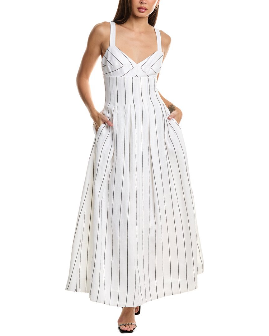 SEAMED LINEN DRESS | WHITE