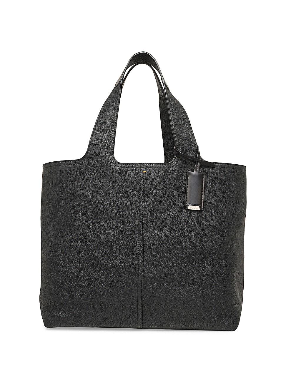 Santoni Large Chapelier Leather Tote Bag - Black | Editorialist