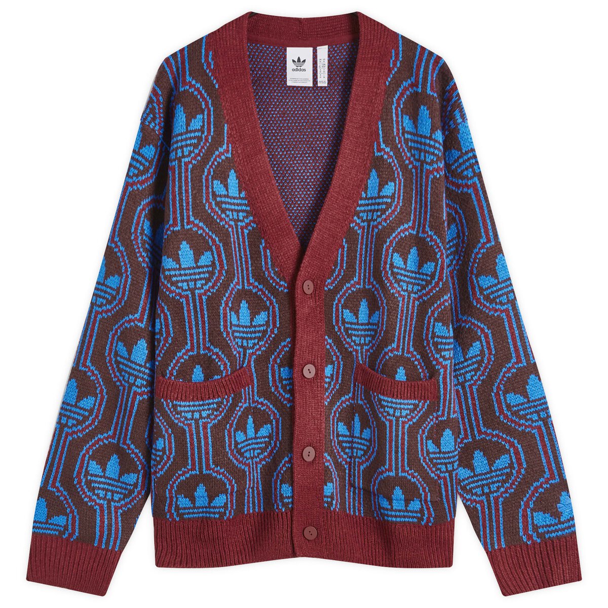 Adidas Knit Cardigan - Shadow Red/blue | Editorialist