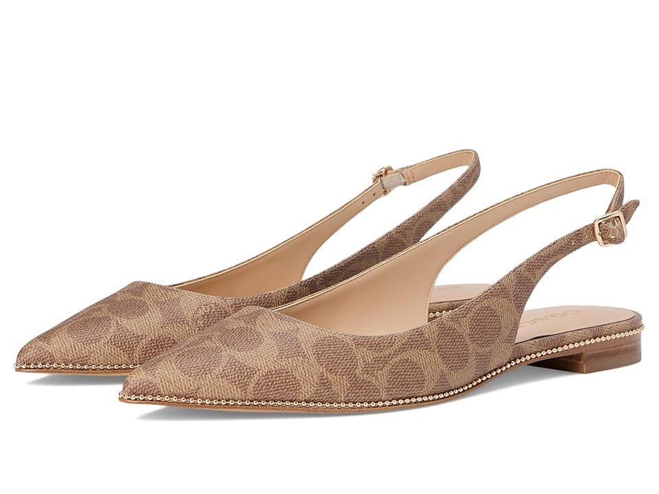 Coach Claire Signature Coated Canvas Skimmer - Tan | Editorialist