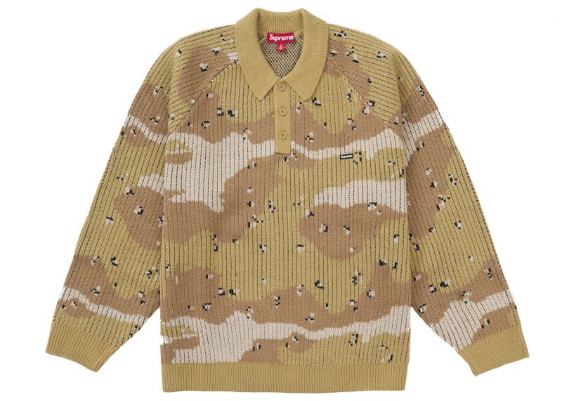 Supreme Small Box Polo Sweater - Desert Camo | Editorialist