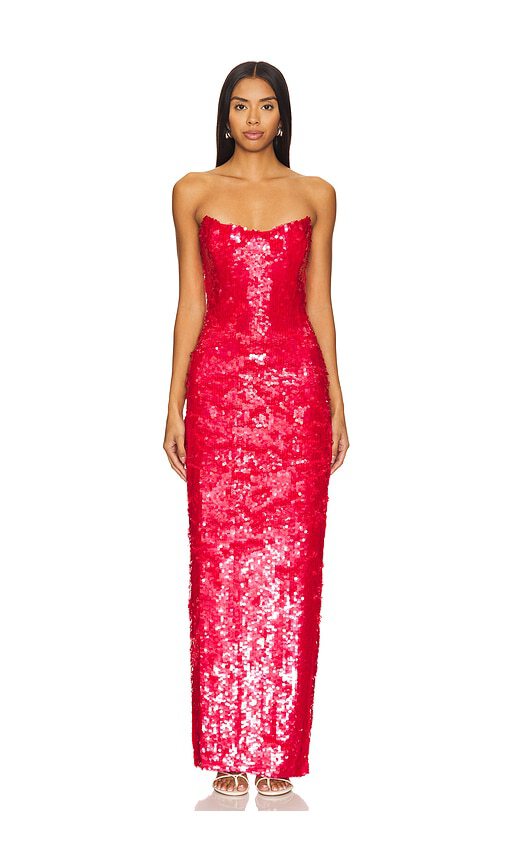 Rachel Gilbert Royce Gown In Pink - Raspberry | Editorialist