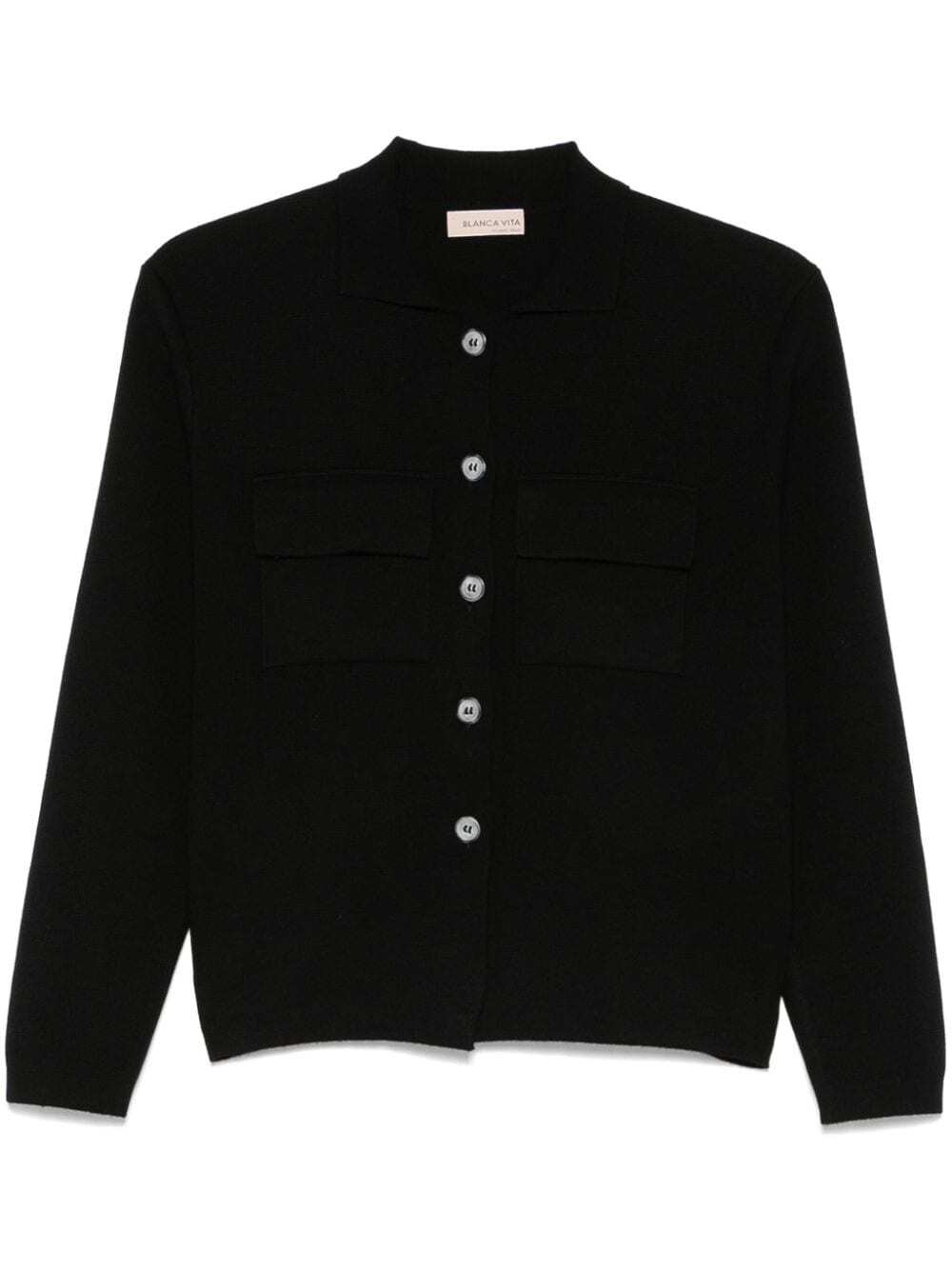 Viblair Cardigan Black Detail White main image 1