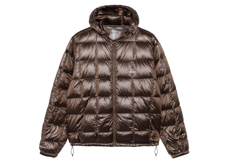 StüSsy Midweight Hooded Puffer - Brown | Editorialist