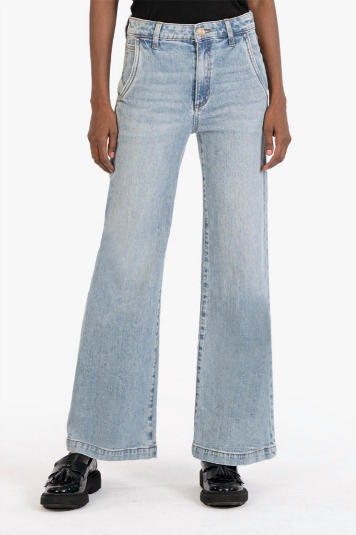 (KUT) The Cheryl High Rise Wide Leg Trouser-Black