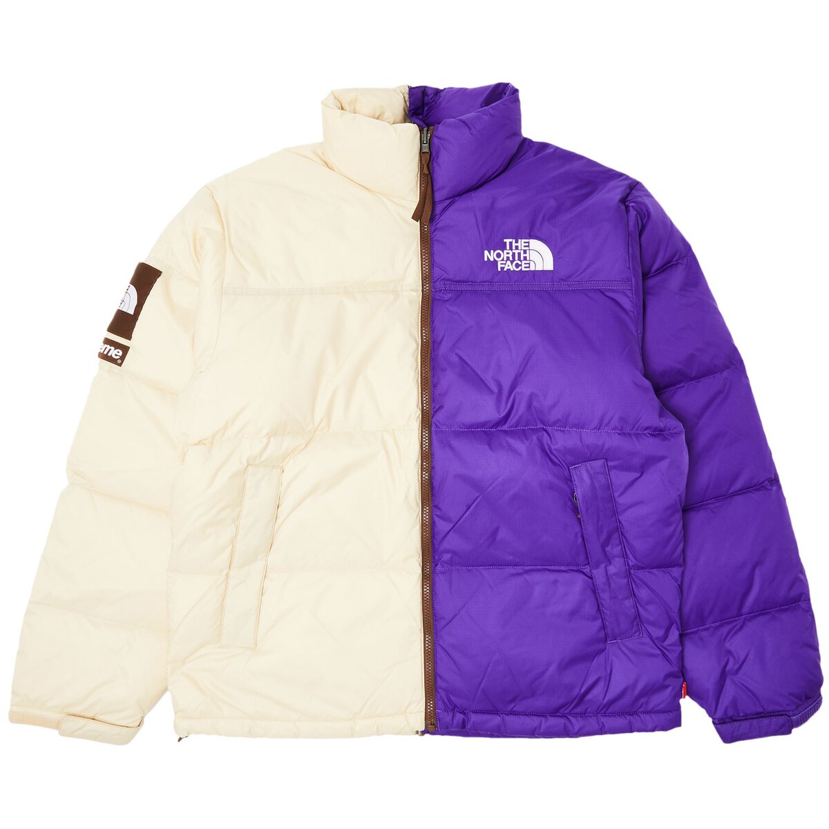 Supreme X The North Face Split Nuptse Jacket - Tan | Editorialist