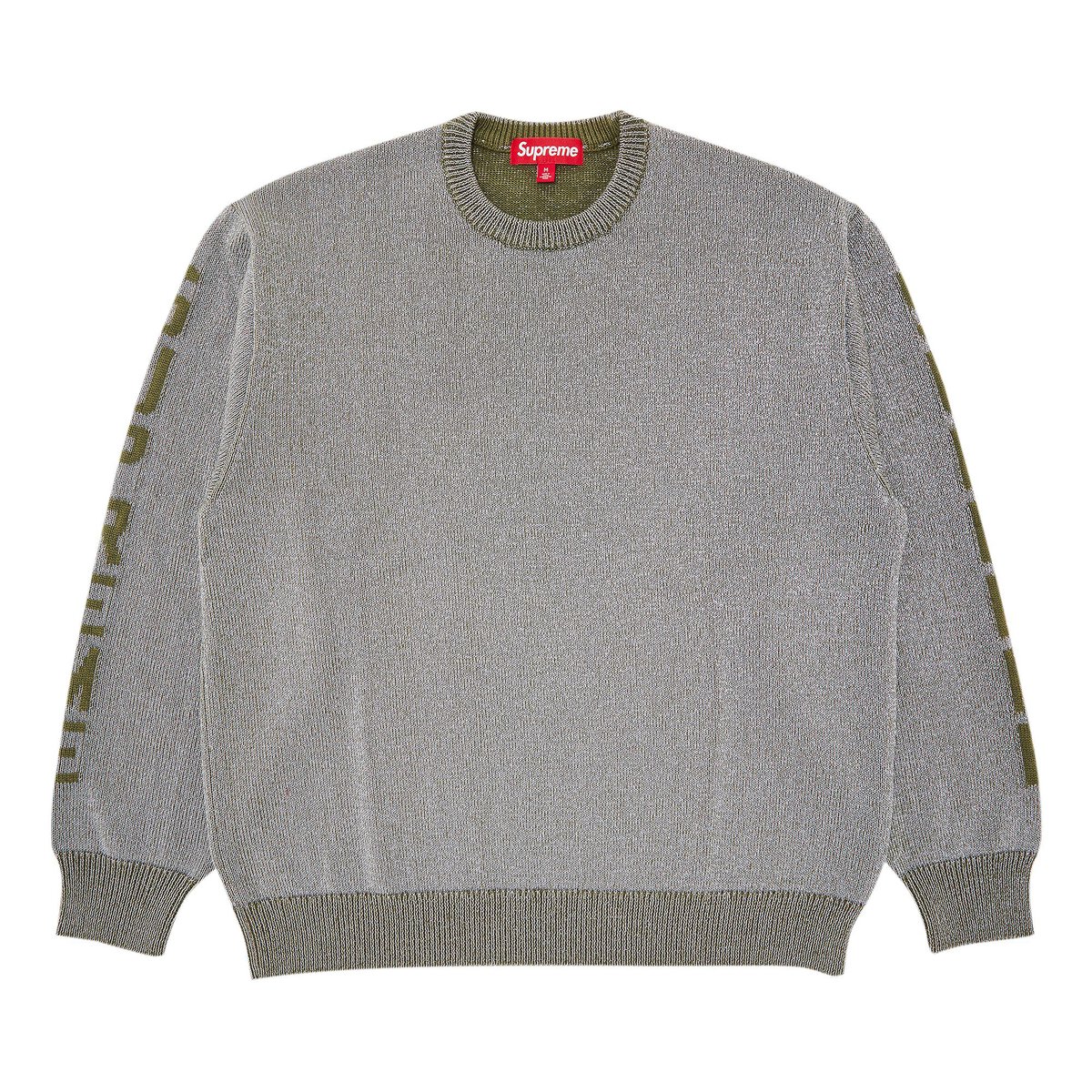 Supreme Reflective Sweater 'Olive - Green | Editorialist