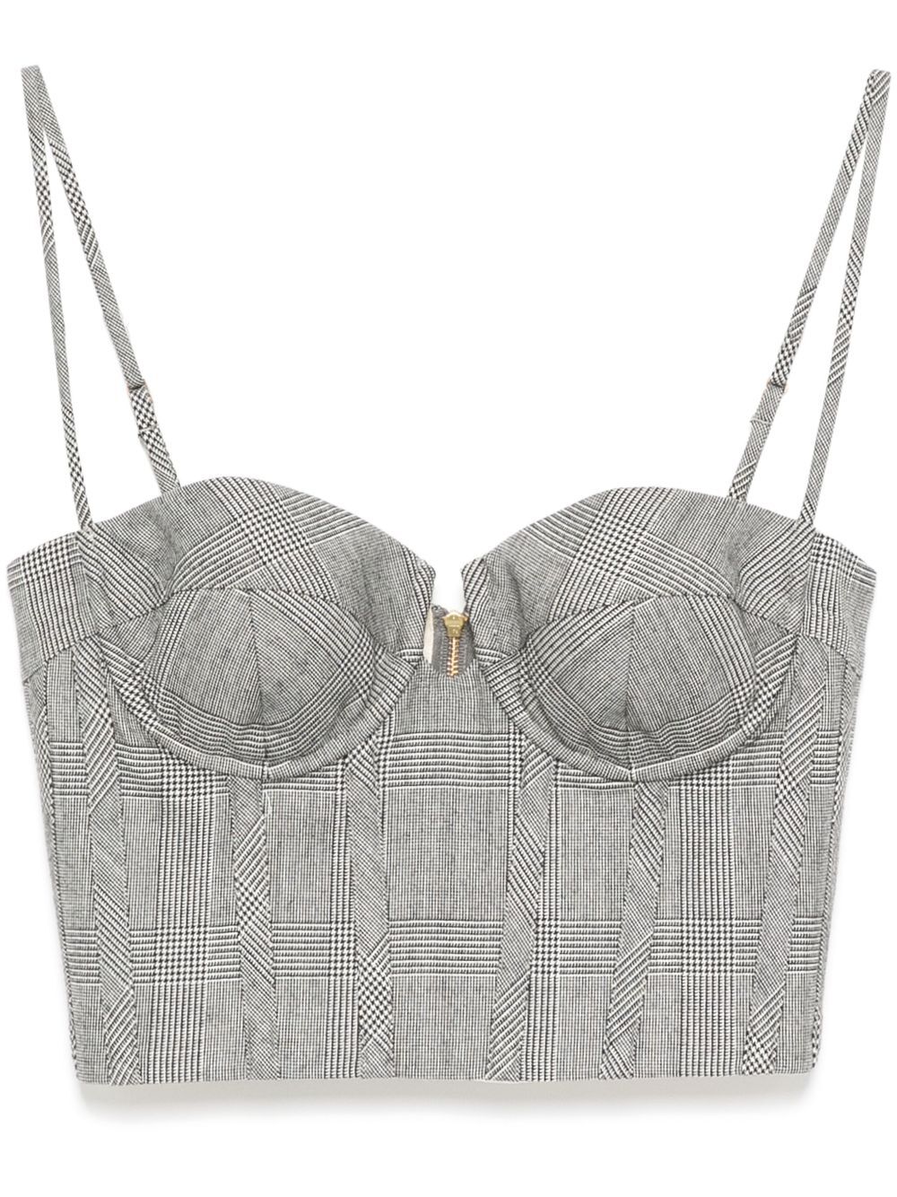 Zimmermann Crush Check Bustier - Grey | Editorialist