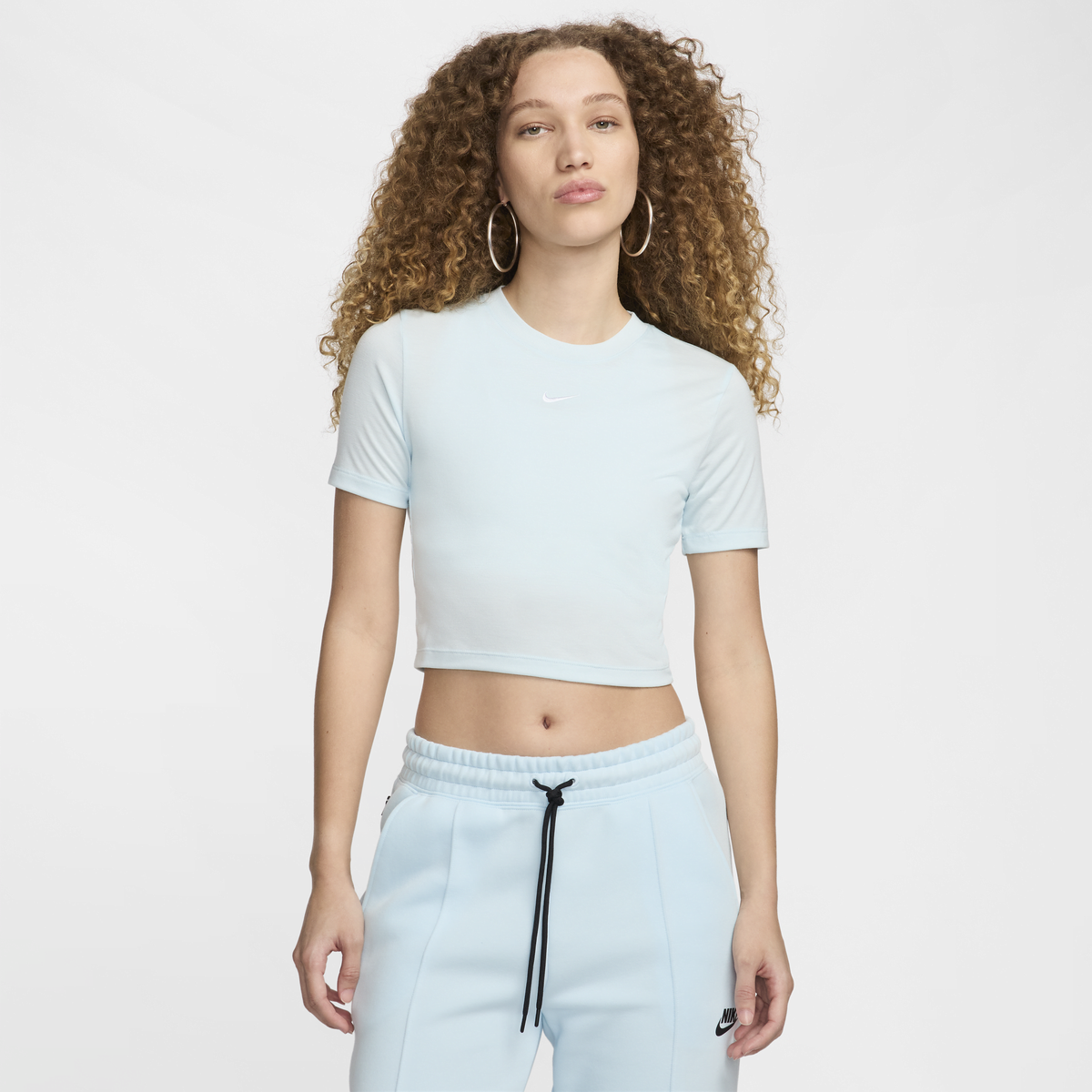 Nike Sportswear Essential Slim Cropped T-Shirt In Blue - 17% Off ...