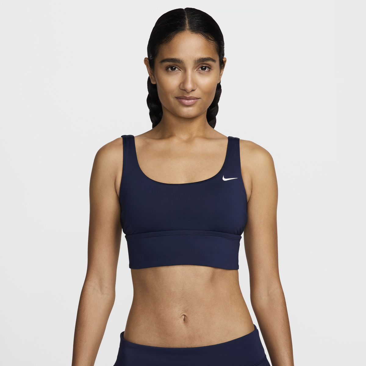 Nike Essential Scoop Neck Midkini Swim Top In Blue - 28% Off | Editorialist