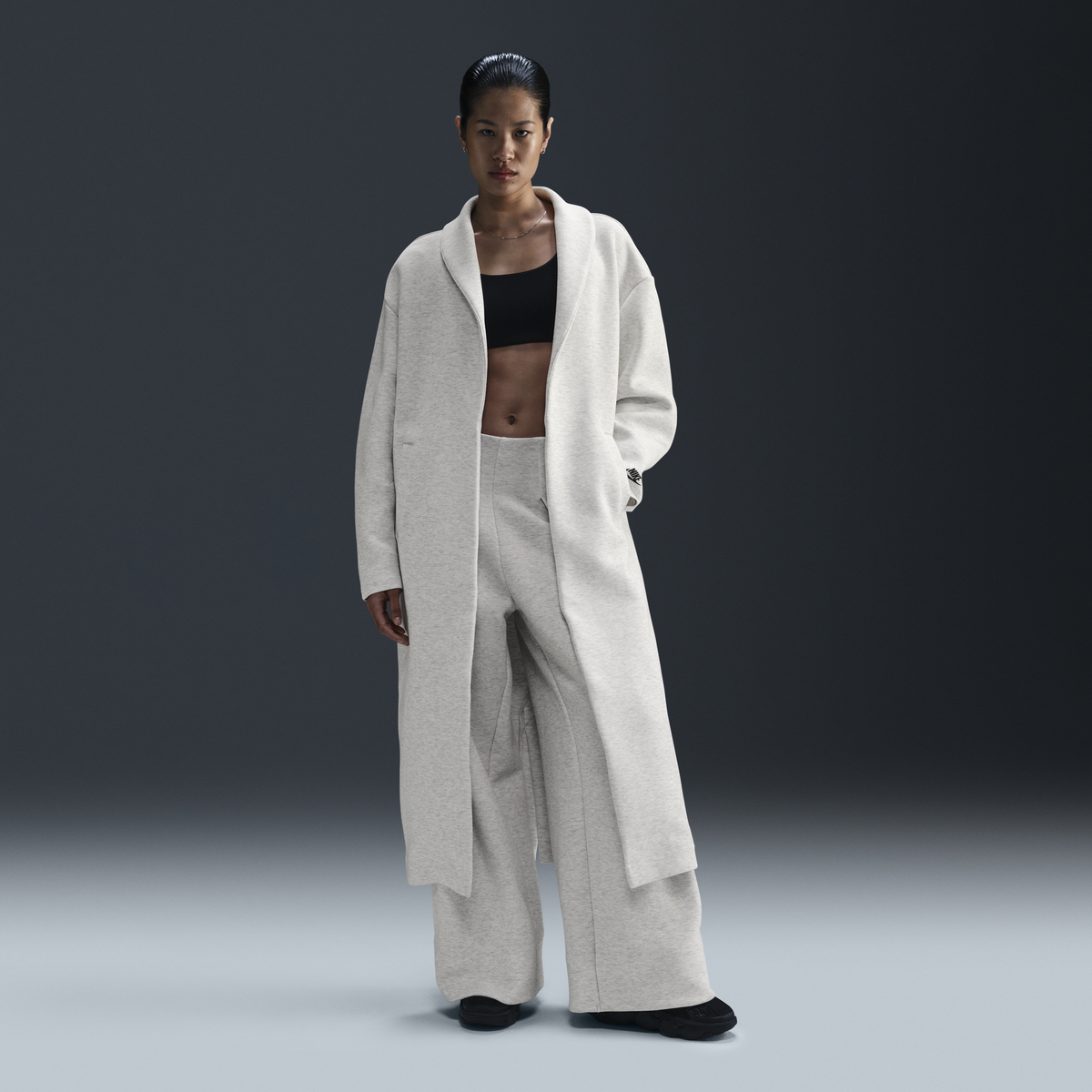 Nike Sportswear Tech Fleece Oversized Duster Jacket - Grey | Editorialist