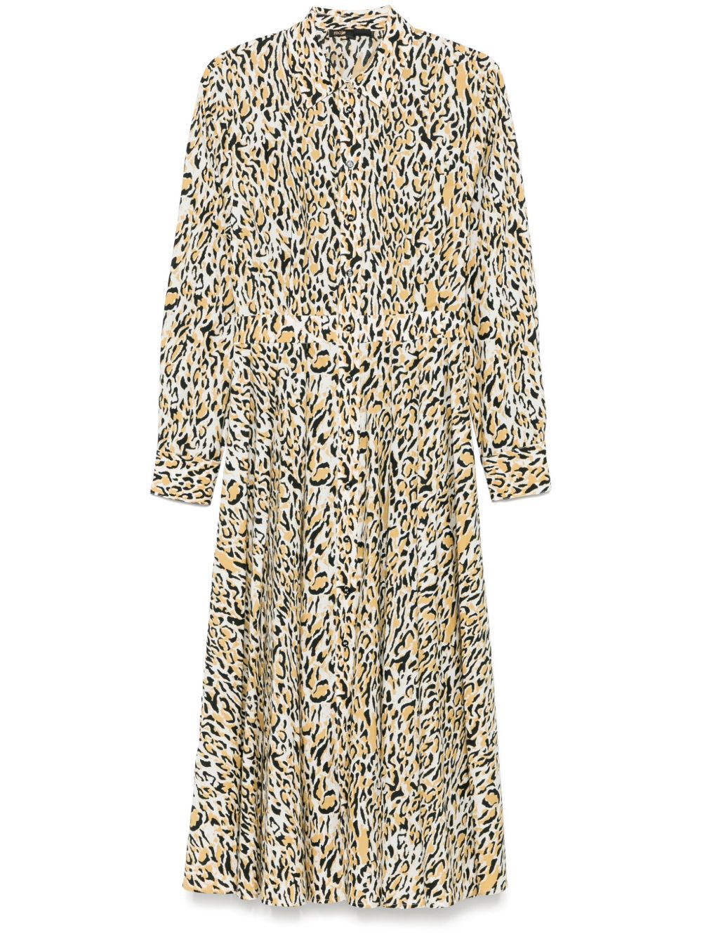 Maje Leopard-Print Midi Dress - Neutrals | Editorialist