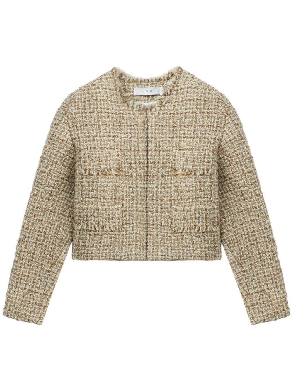 Iro Paris Tweed Cropped Jacket - Gold | Editorialist