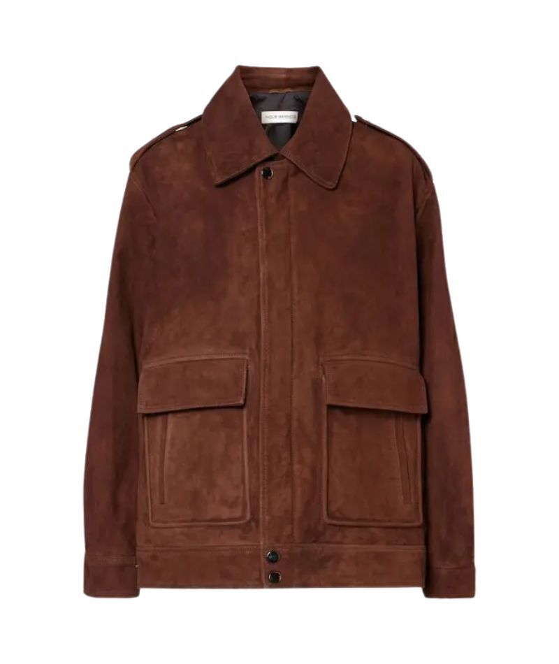 Nour Hammour Drey Suede Jacket - Brown | Editorialist