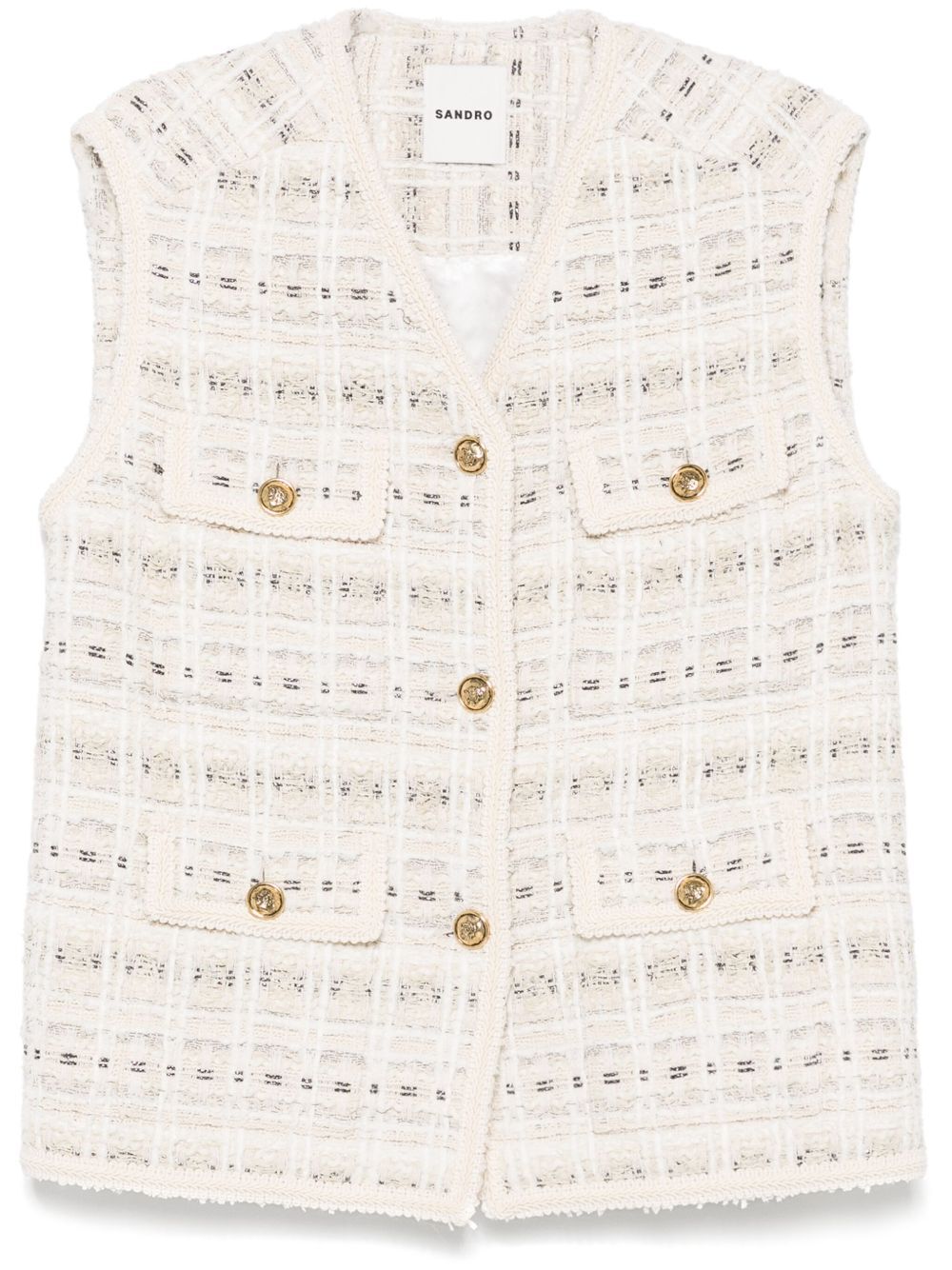 Sandro Tweed Gilet - Neutrals | Editorialist