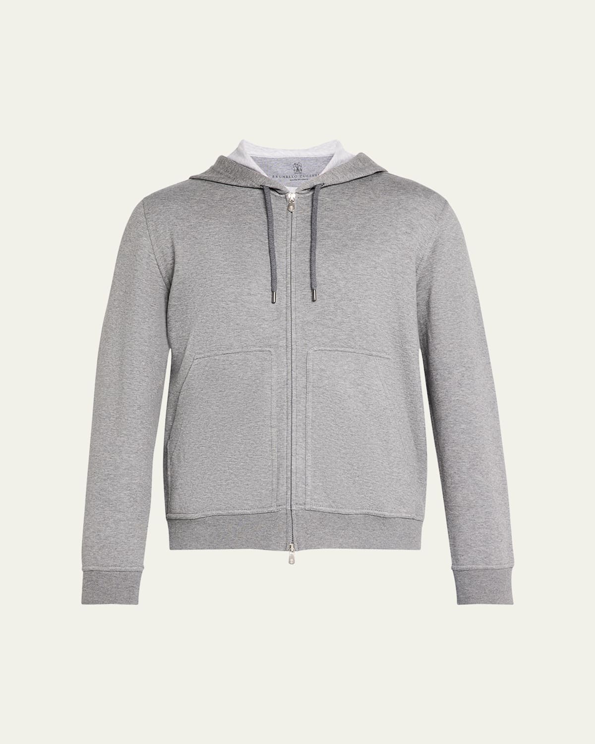 Brunello Cucinelli Full-Zip Sweatshirt Dark Grey Editorialist