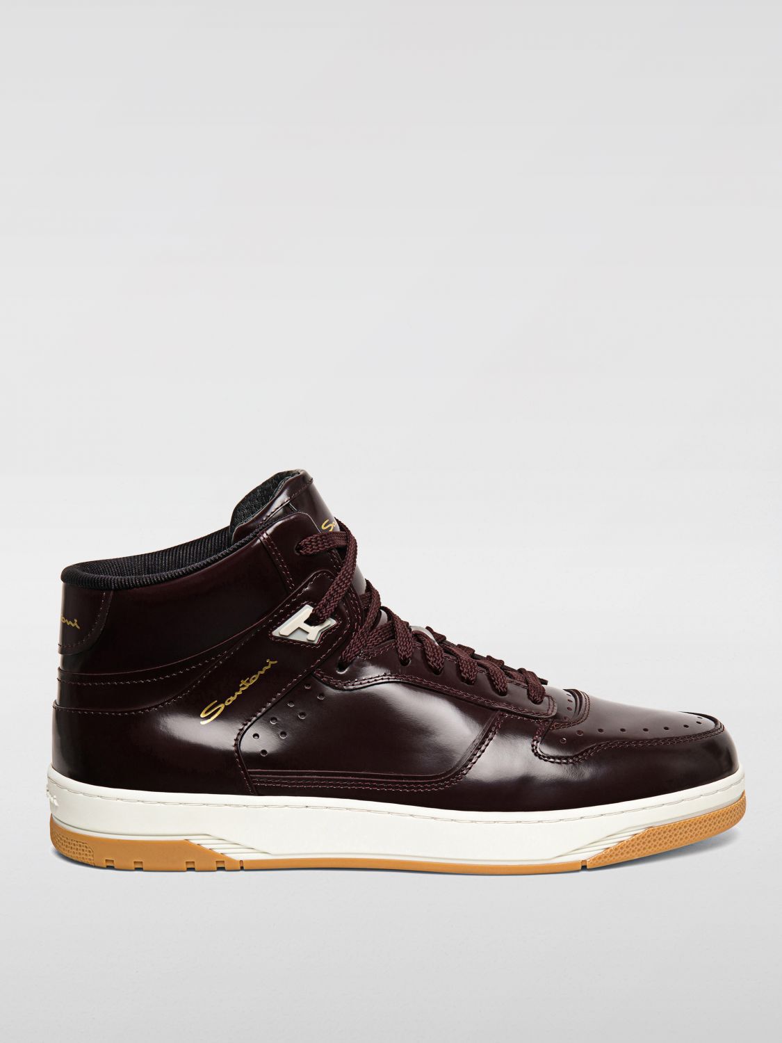 Santoni Burgundy Sneakers Santoni Leather Sneakers SANTONI