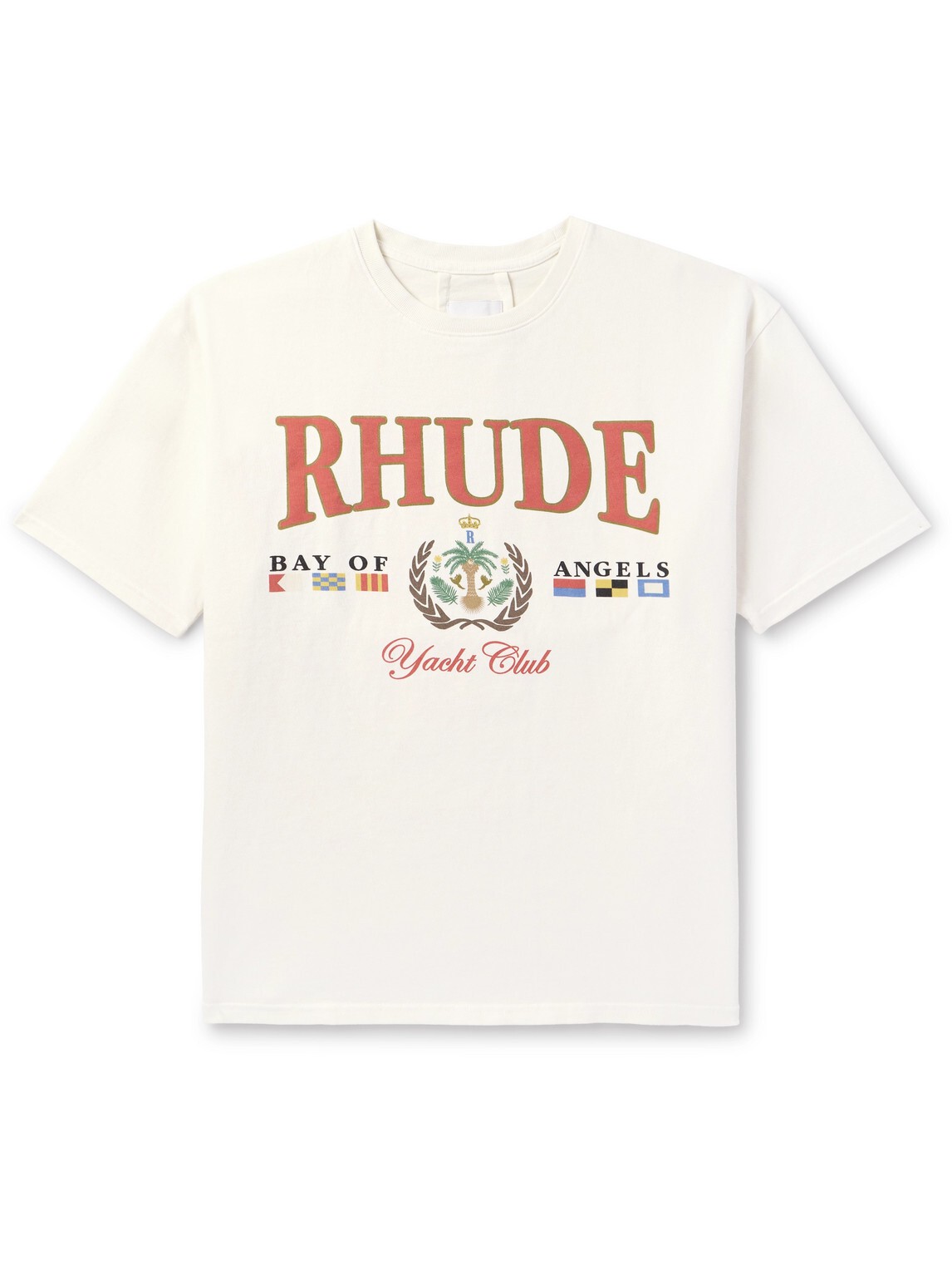 Rhude Bay Of Angels Logo-Print Cotton-Jersey T-Shirt In Rhude Bay Of Angels Logo-Print Cotton-Jersey T-Shirt In