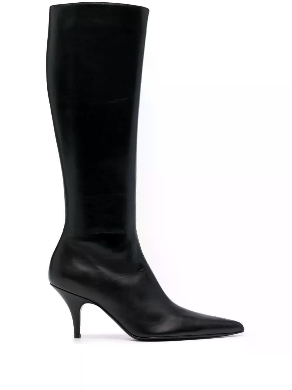 The Row Sling Boot 80mm Leather Boots - Black | Editorialist