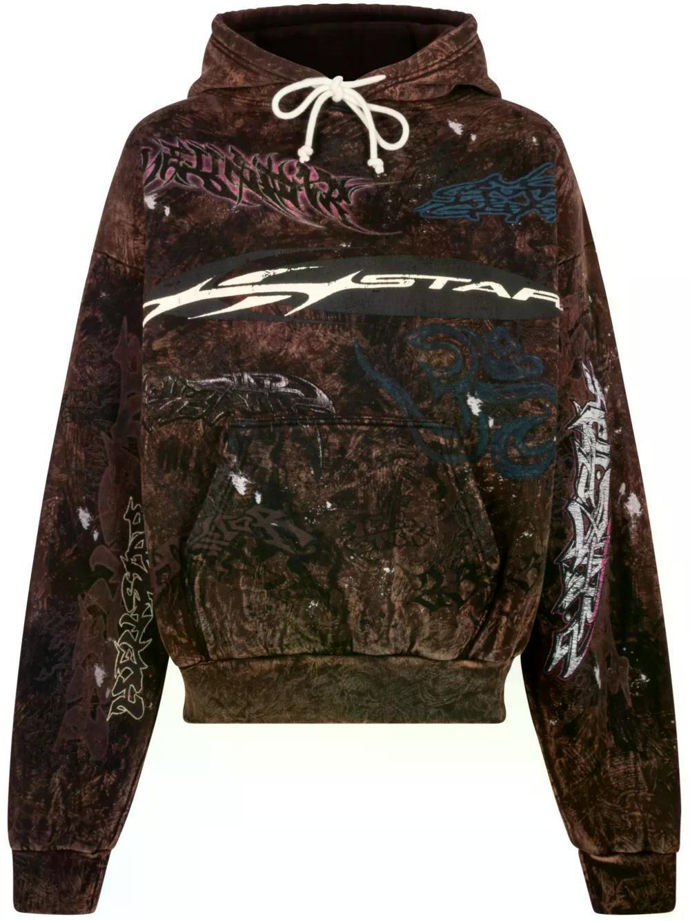 Hellstar Graffiti """" Hoodie - Brown | Editorialist